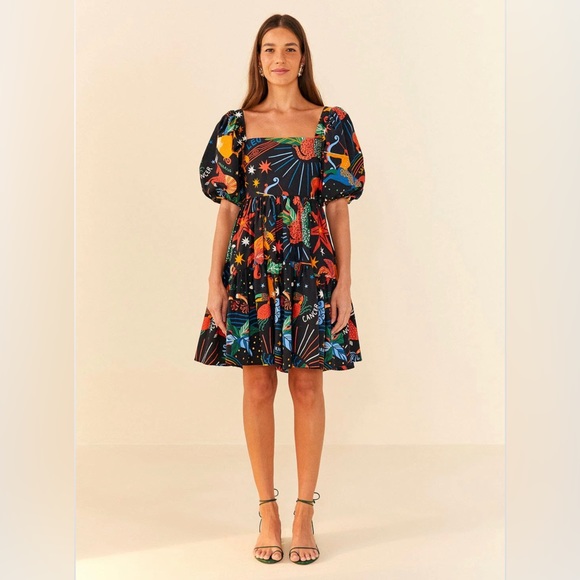 FARM Rio | Dresses | Nwt Farm Rio Zodiac Organic Cotton Mini Dress ...